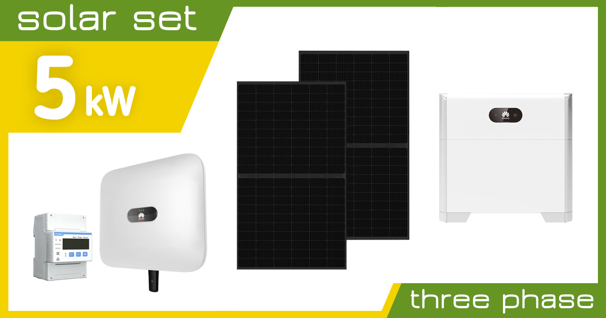 Three-phase solar system 5kw with Huawei Battery 5kWh
